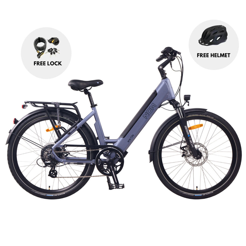 NCM T3S Step-Thru Trekking City Electric Bike, 250W E-Bike Motor, 48V 12Ah 576Wh Battery – PedL ...